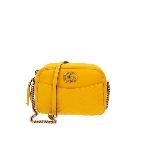 Gucci | Bags | Gucci Marmont Shoulder Bag In Yellow Leather | Poshmark